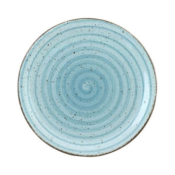 Gural Porcelain Turquoise Flat Plate Set – 6 Pcs Dinnerware